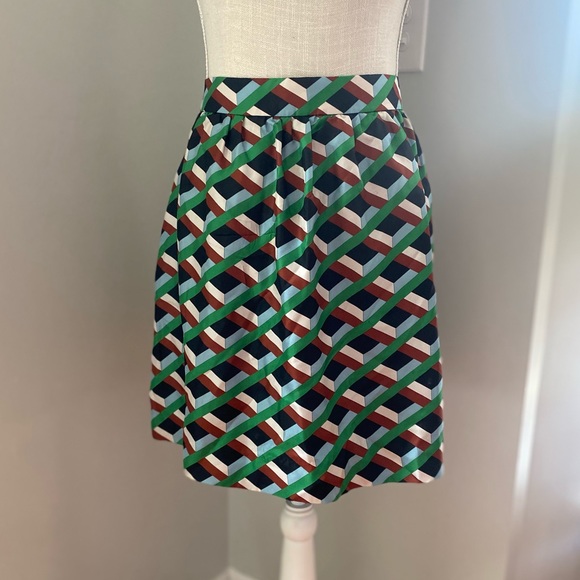 J. Crew | Skirts | J Crew Collection X Ratti Silk Geo Skirt In ...